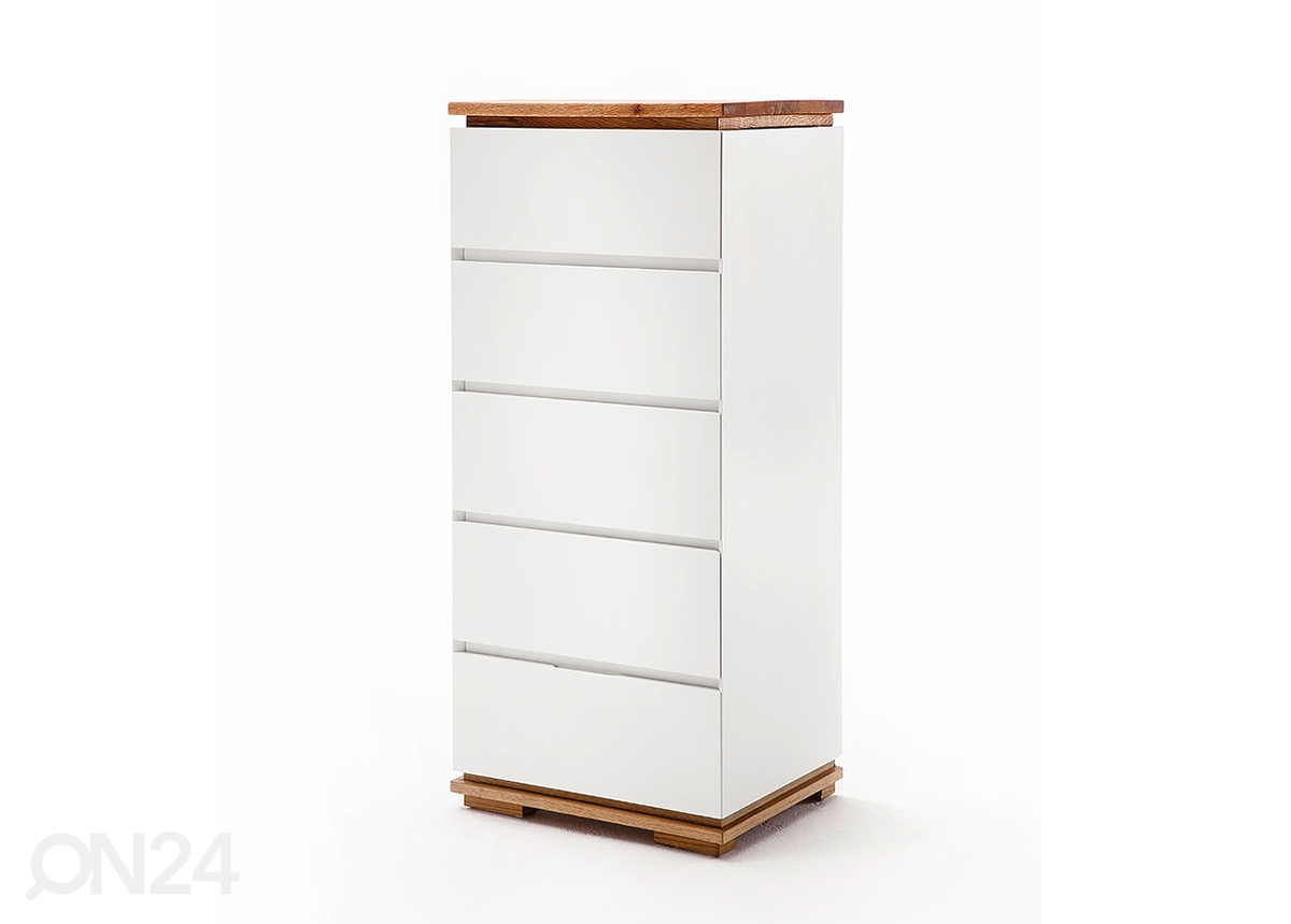 Kapea, korkea lipasto Chiaro 115 cm, valkoinen / tammi CM-224418 - ON24 ...