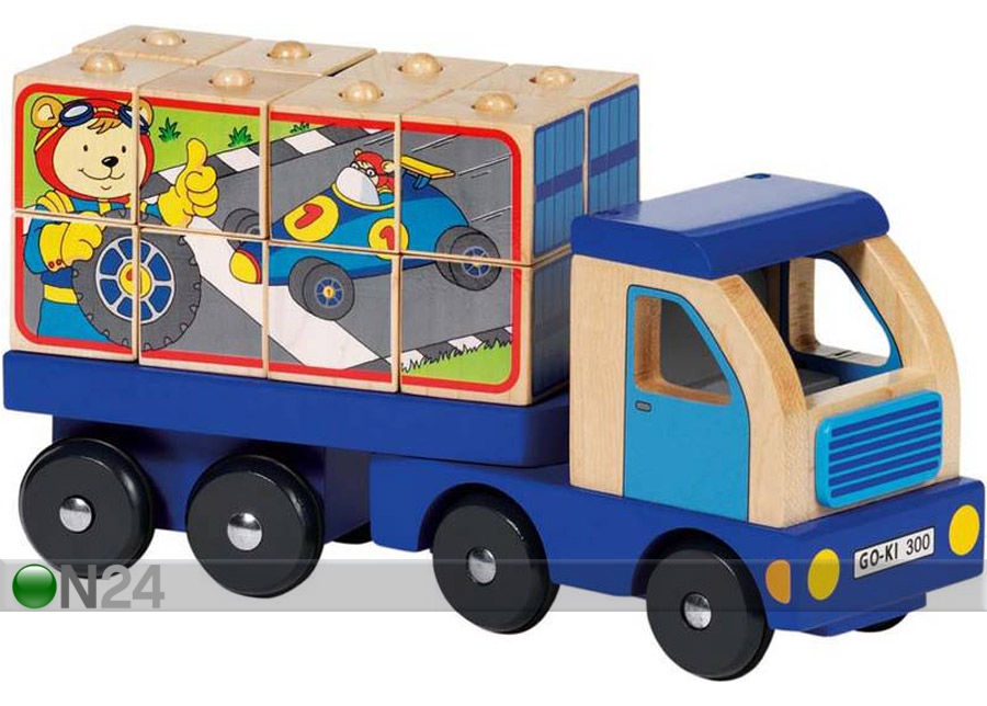 Puidust veoauto puslekuubikutega SG-73668 - ON24 Home & Living