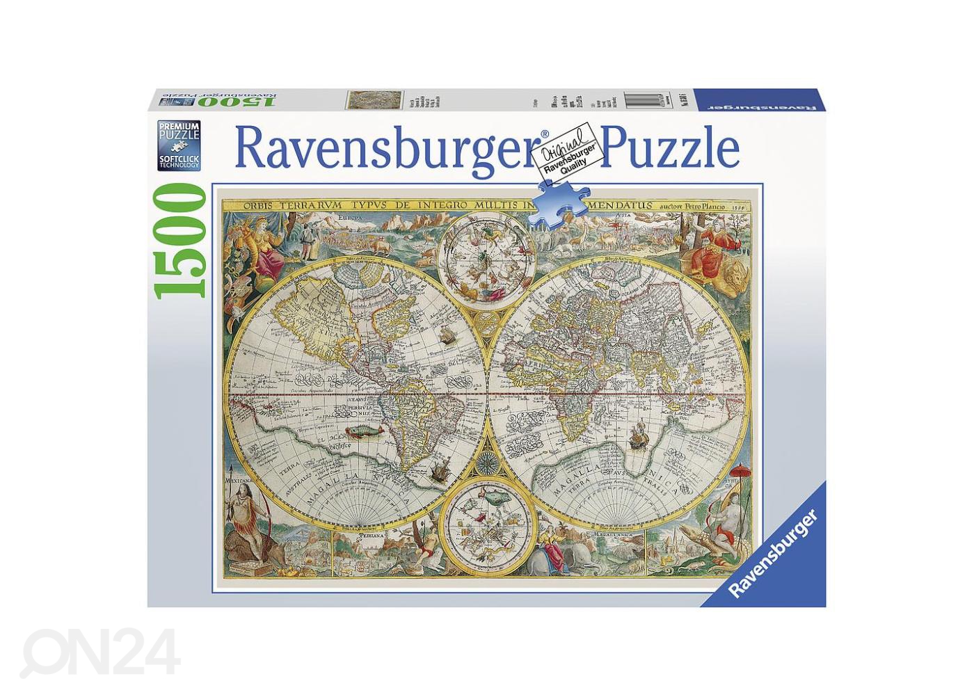 Pusle 1500 tk Maailmakaart Ravensburger RO-455515 - ON24 Home & Living