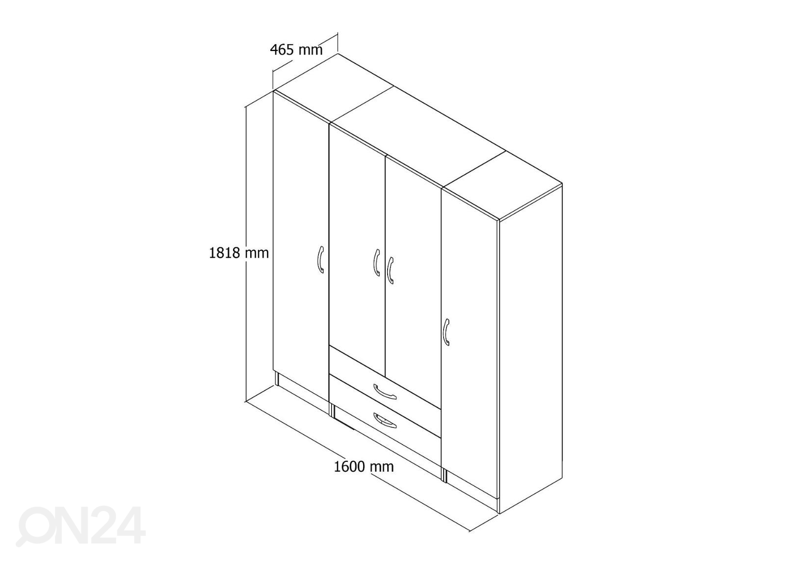 Riidekapp A3-459223 - ON24.ee Sisustuskaubamaja