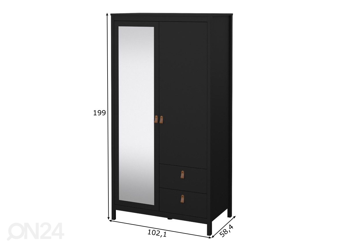 Riidekapp peegliga Madrid 102 cm AQ-474216 - ON24.ee Sisustuskaubamaja