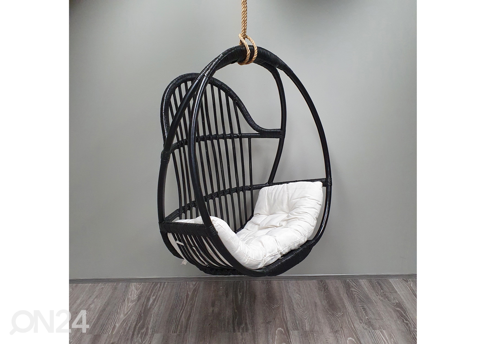 Rottinkinen riipputuoli Bali, musta TS-375156 - ON24 Home & Living