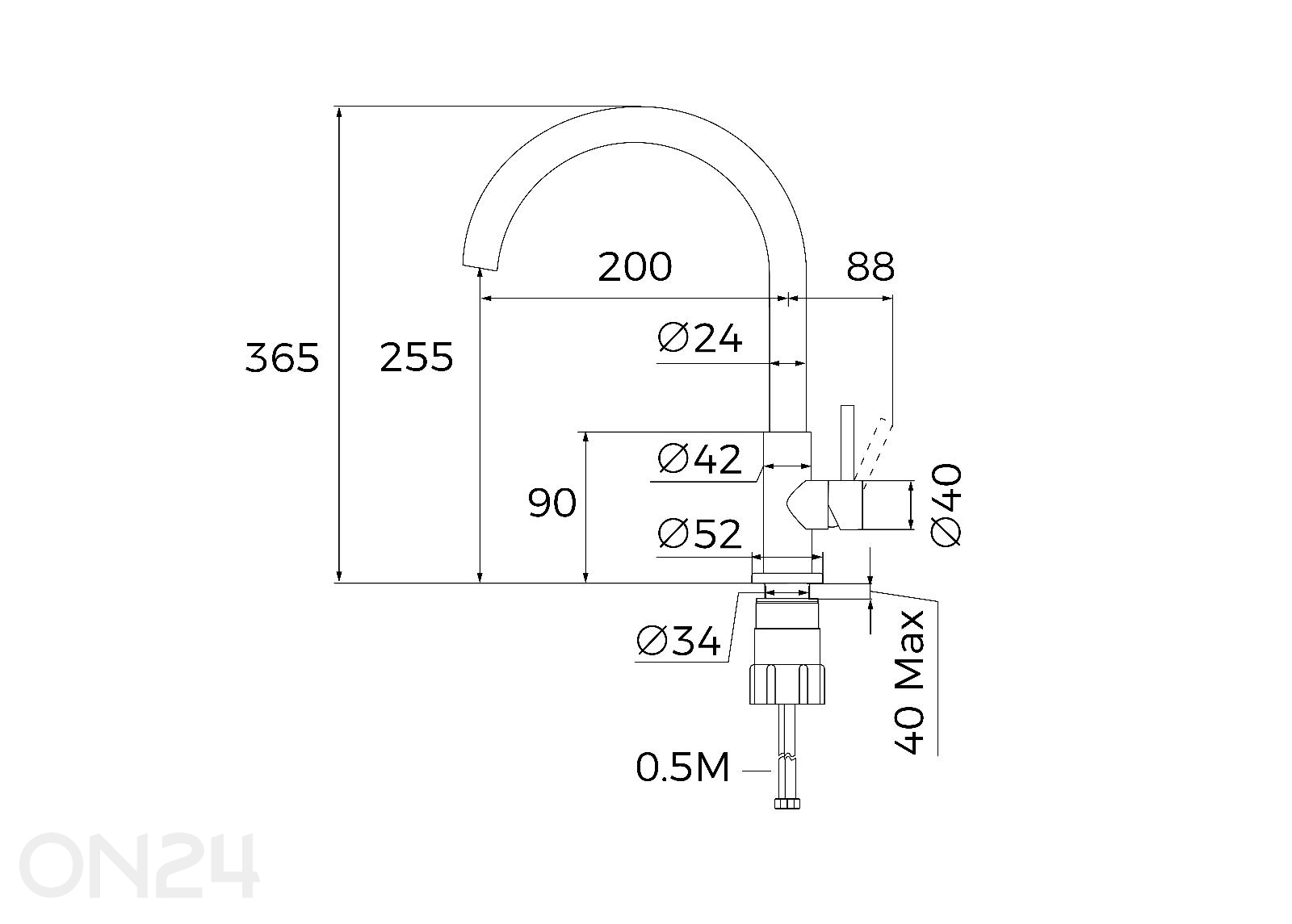 Segisti Teka UNI 9310, roostevaba teras GR-505937 - ON24 Home & Living