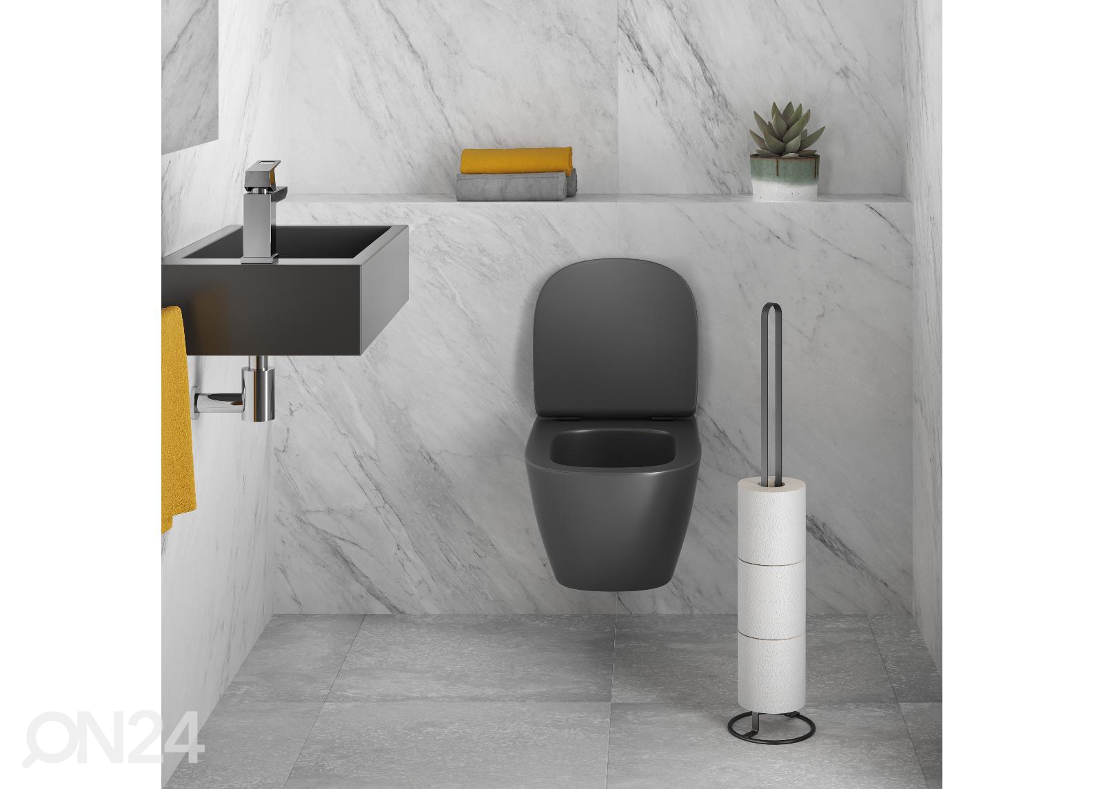 WC-paberi hoidja Origin, Ø12x58 cm, must AS-459927 - ON24 Home & Living